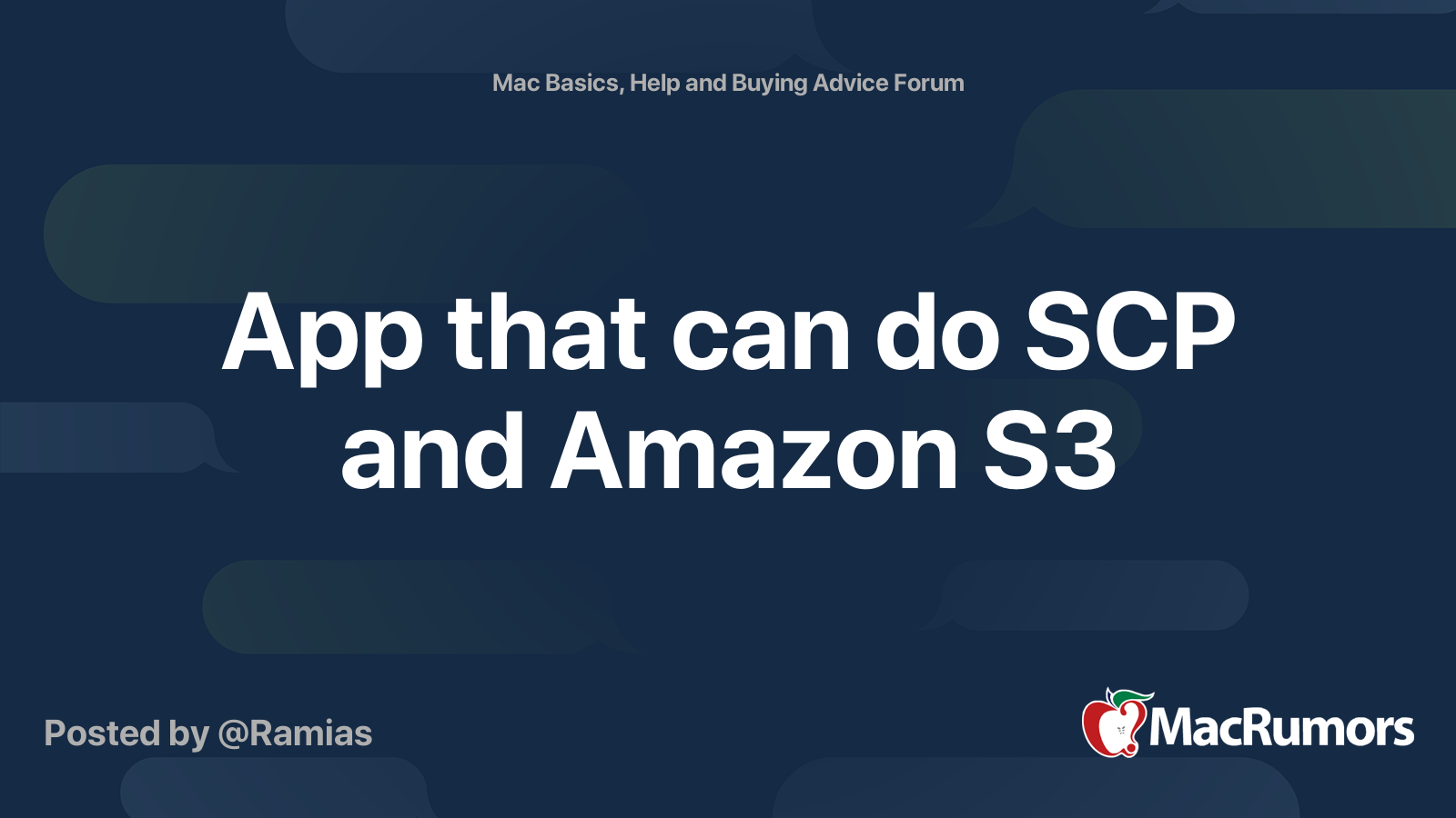 App that can do SCP and Amazon S3 | MacRumors Forums