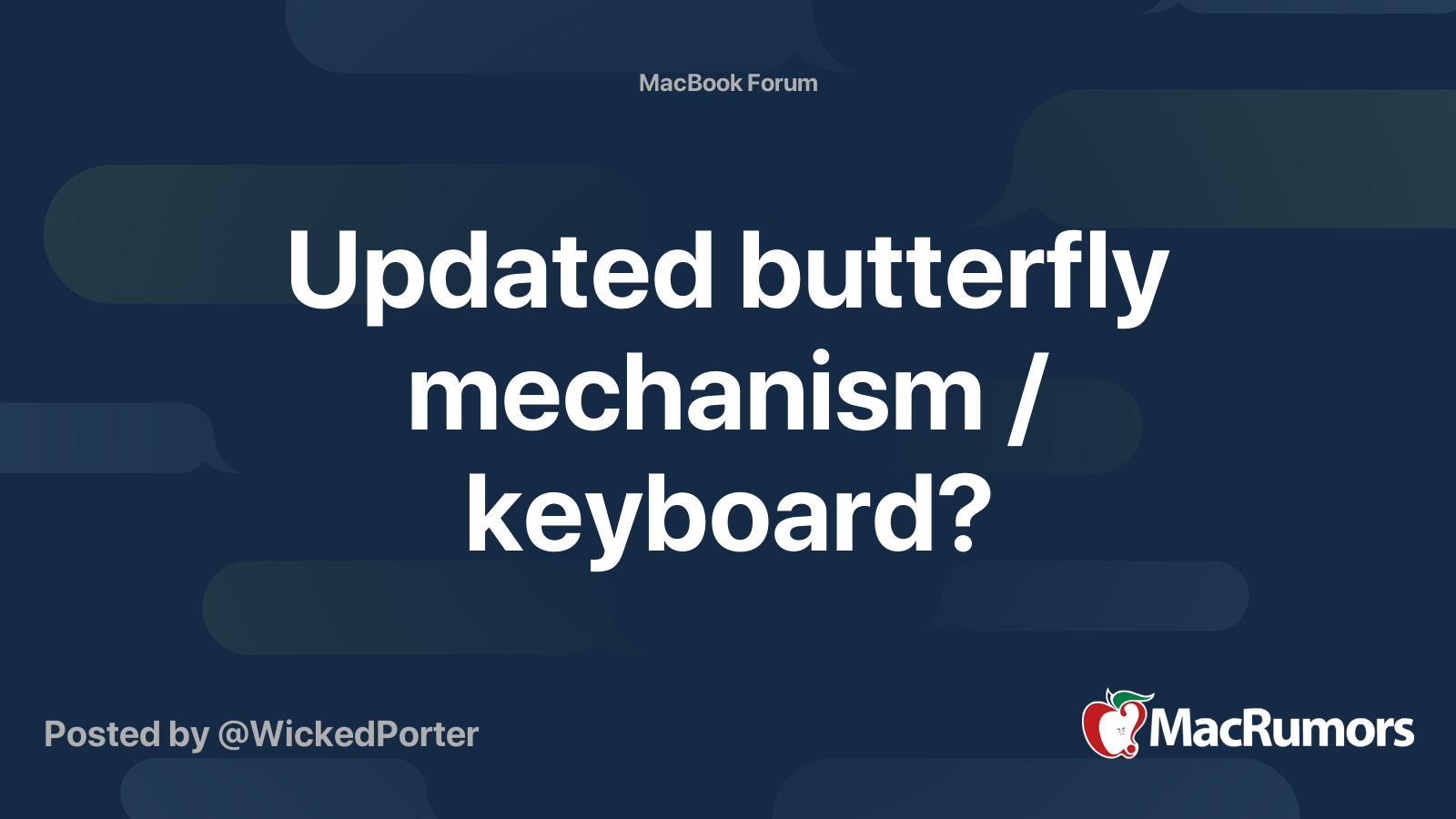 Updated butterfly mechanism / keyboard? | MacRumors Forums