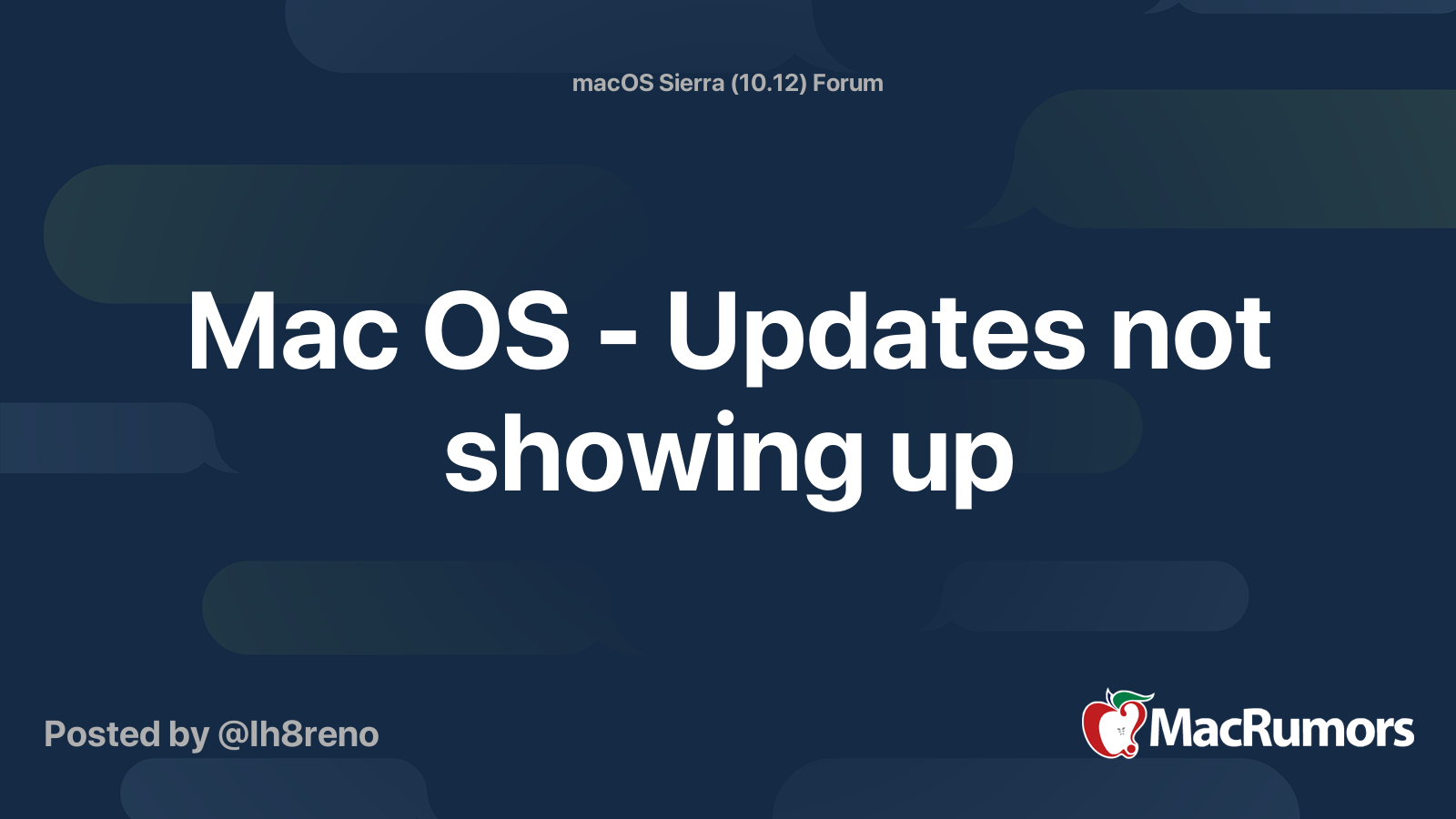 Mac OS - Updates not showing up | MacRumors Forums