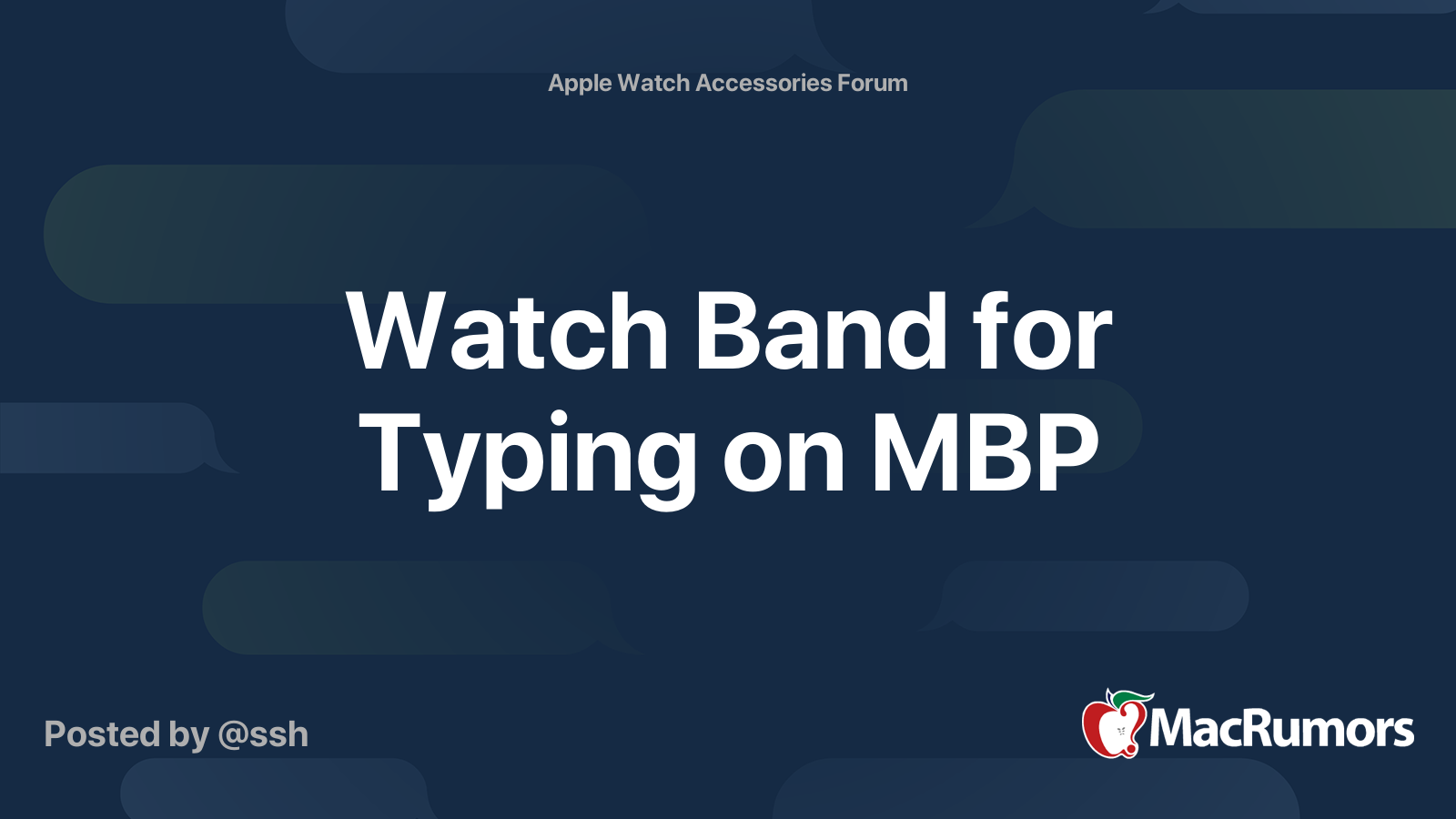 Watch Band for Typing on MBP | MacRumors Forums