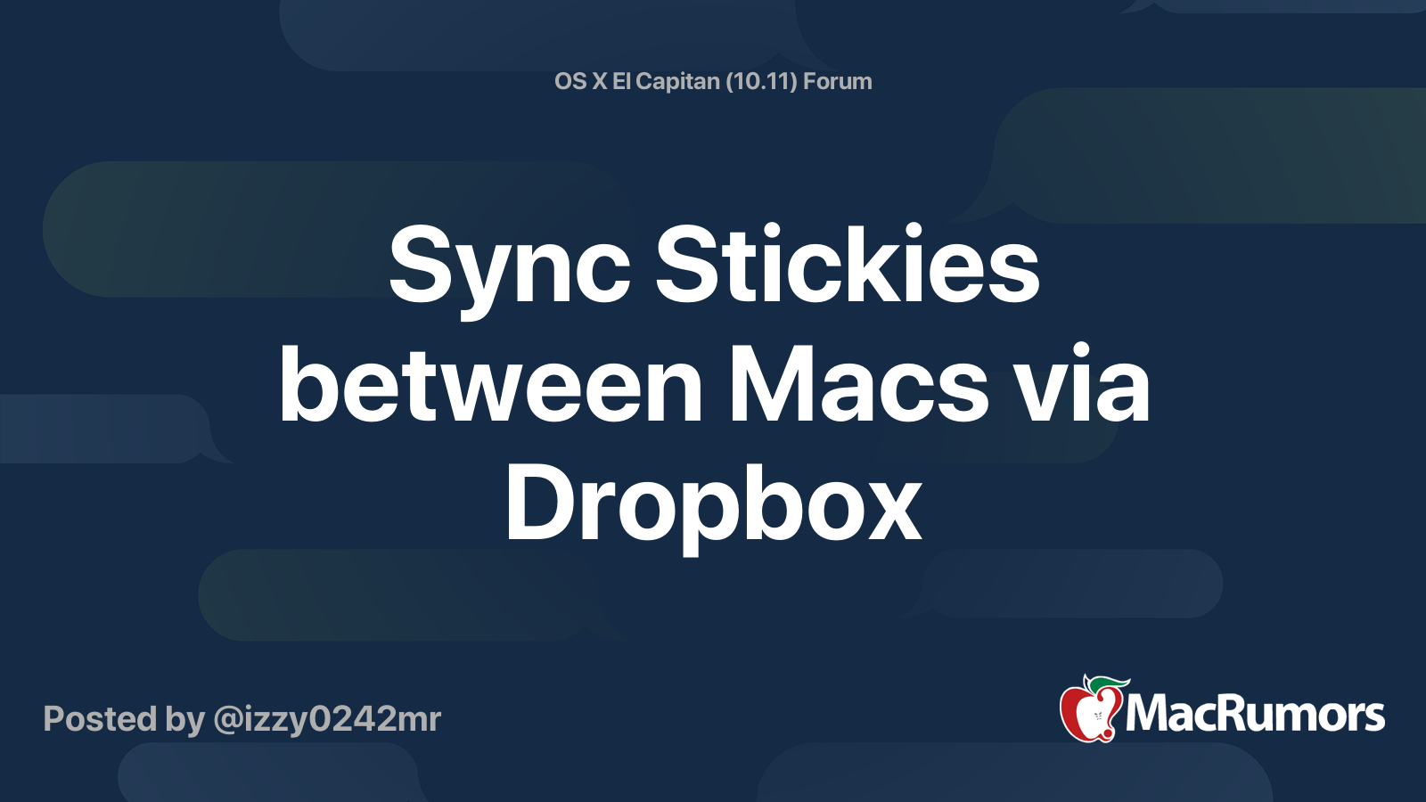 Sync Stickies between Macs via Dropbox | MacRumors Forums