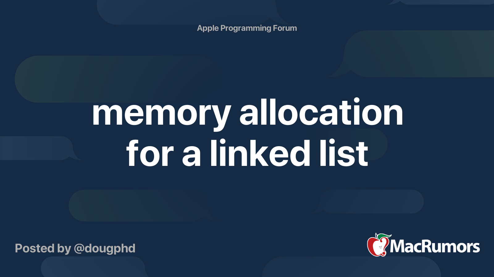 memory allocation for a linked list | MacRumors Forums