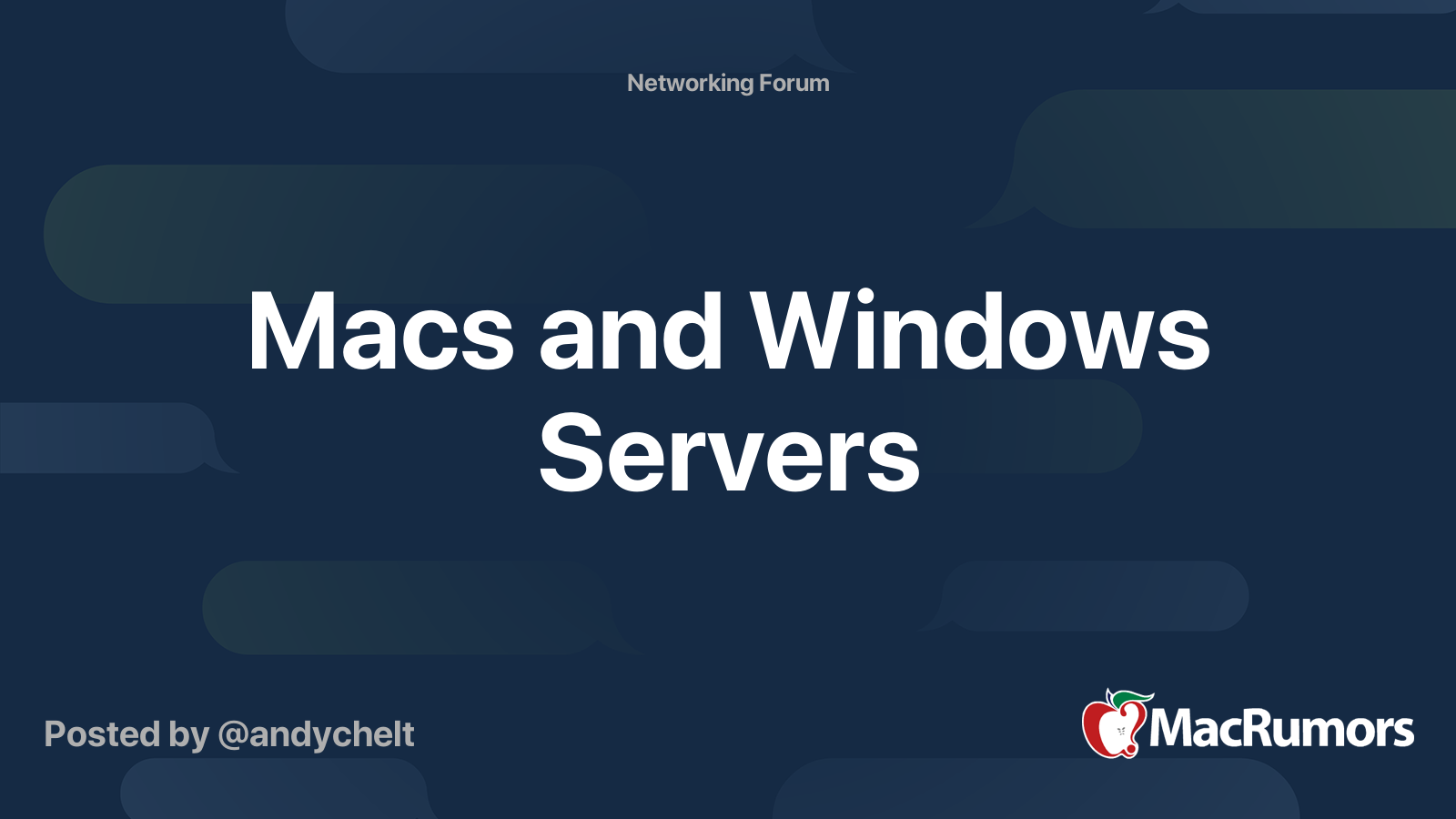 Macs and Windows Servers | MacRumors Forums