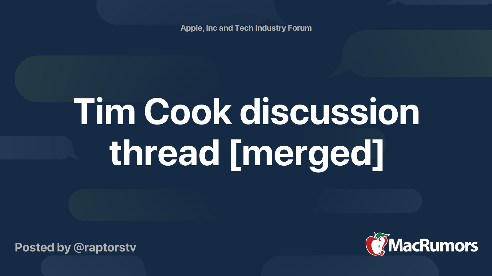 Tim Cook discussion thread [merged] | MacRumors Forums