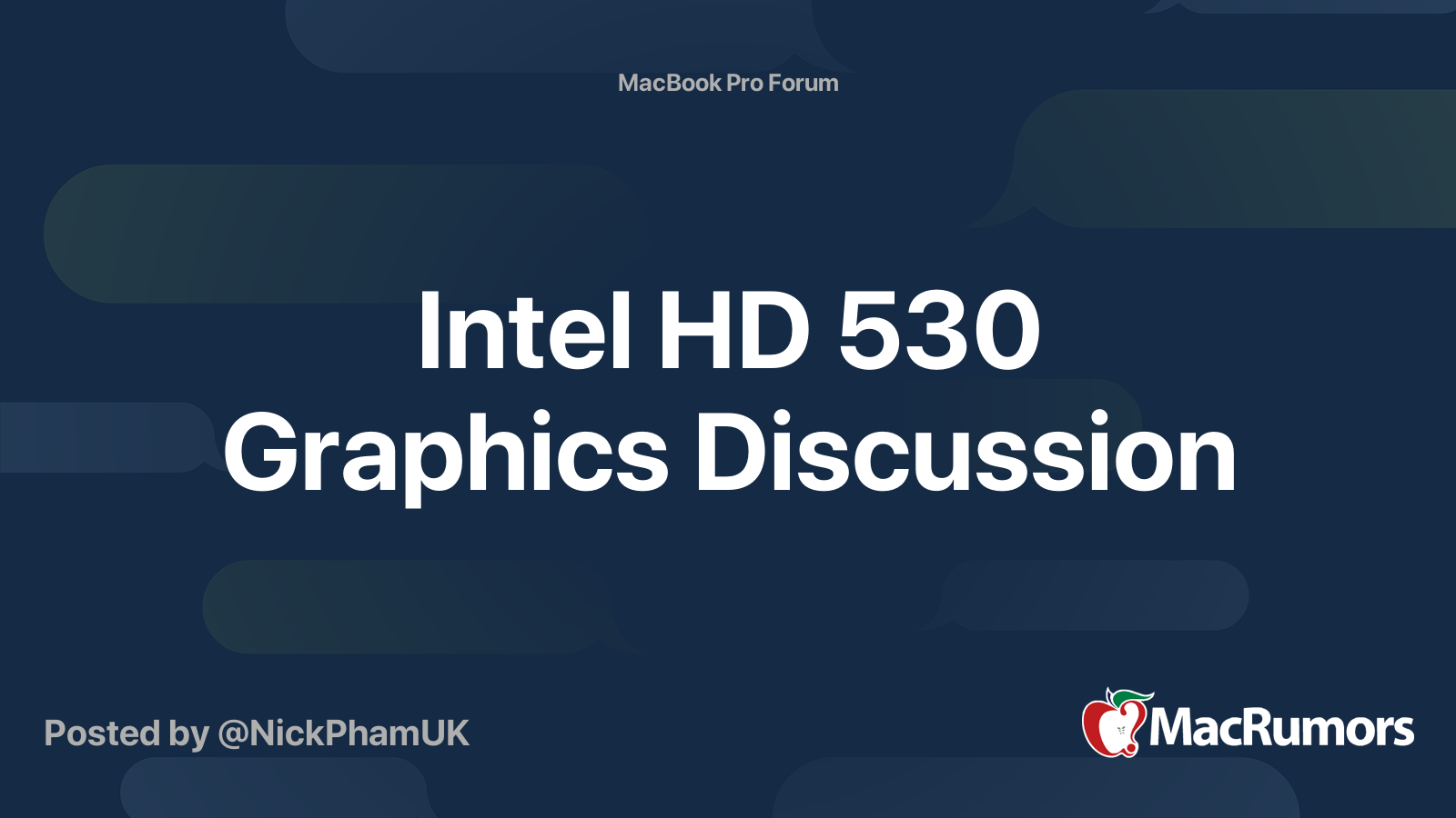 Intel HD 530 Graphics Discussion | MacRumors Forums