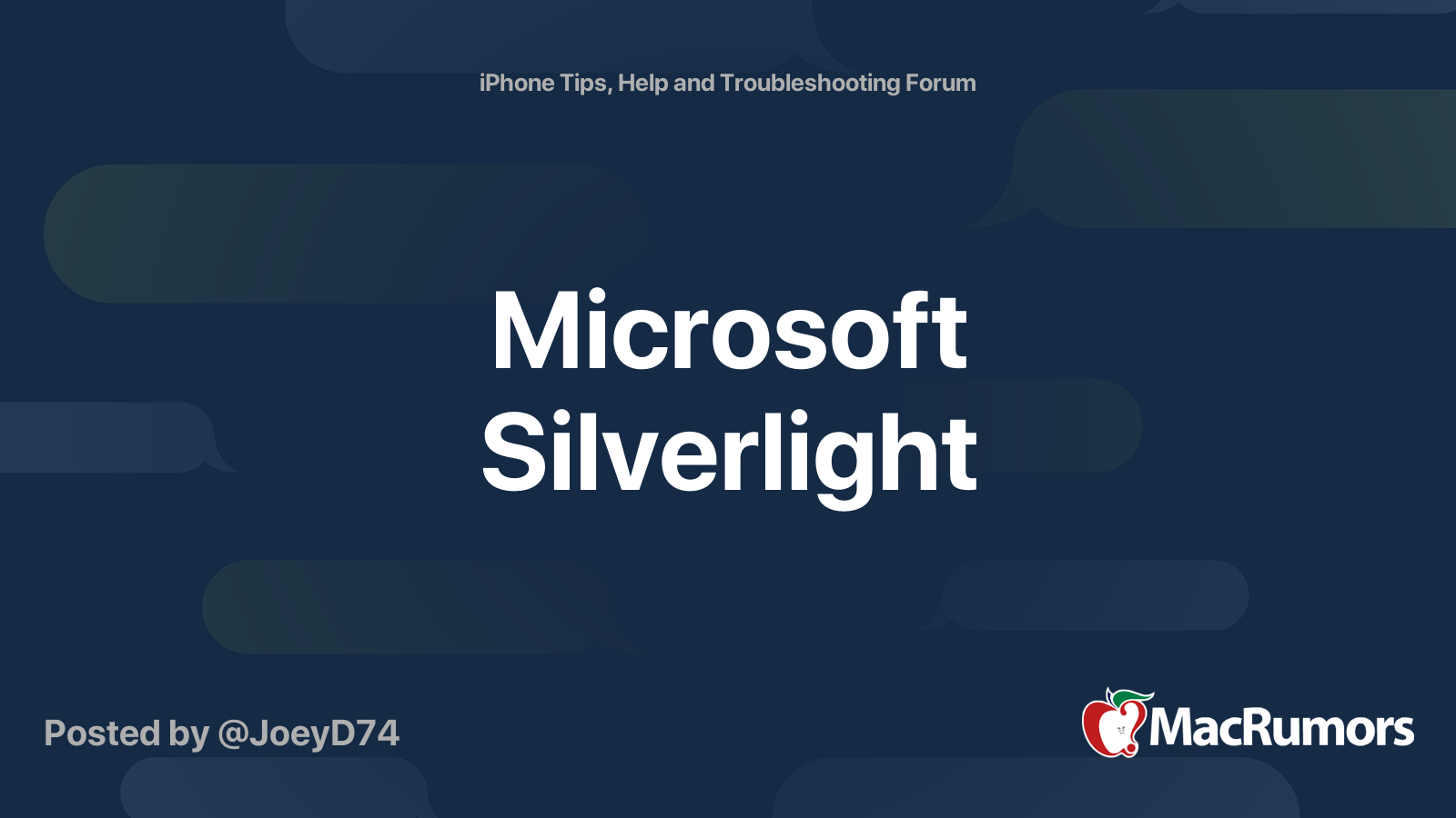 Microsoft Silverlight | MacRumors Forums