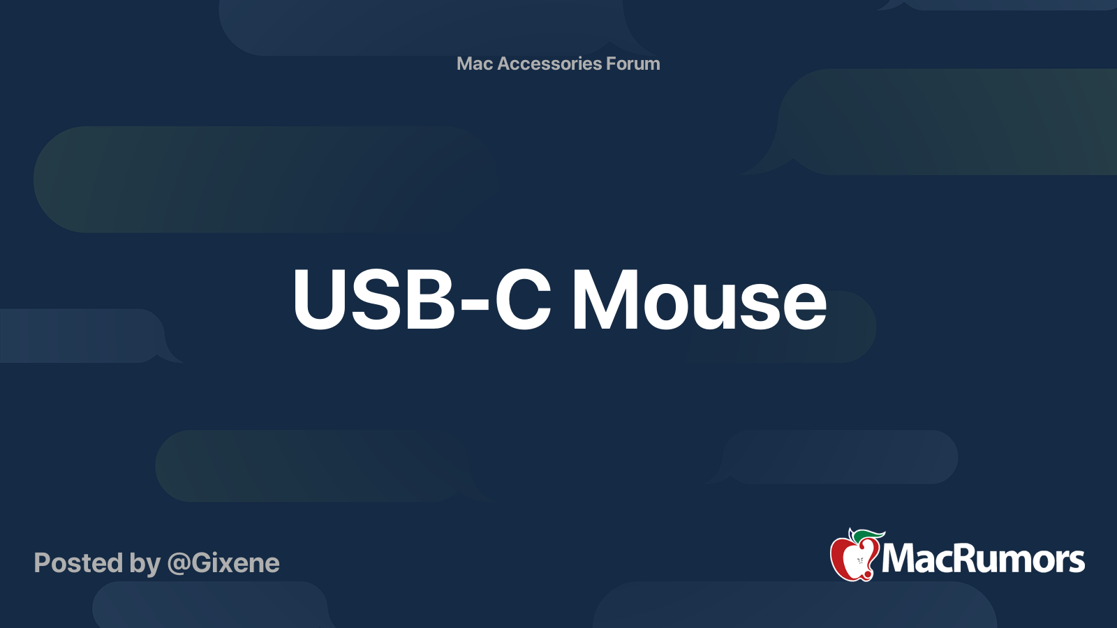 USB-C Mouse | MacRumors Forums