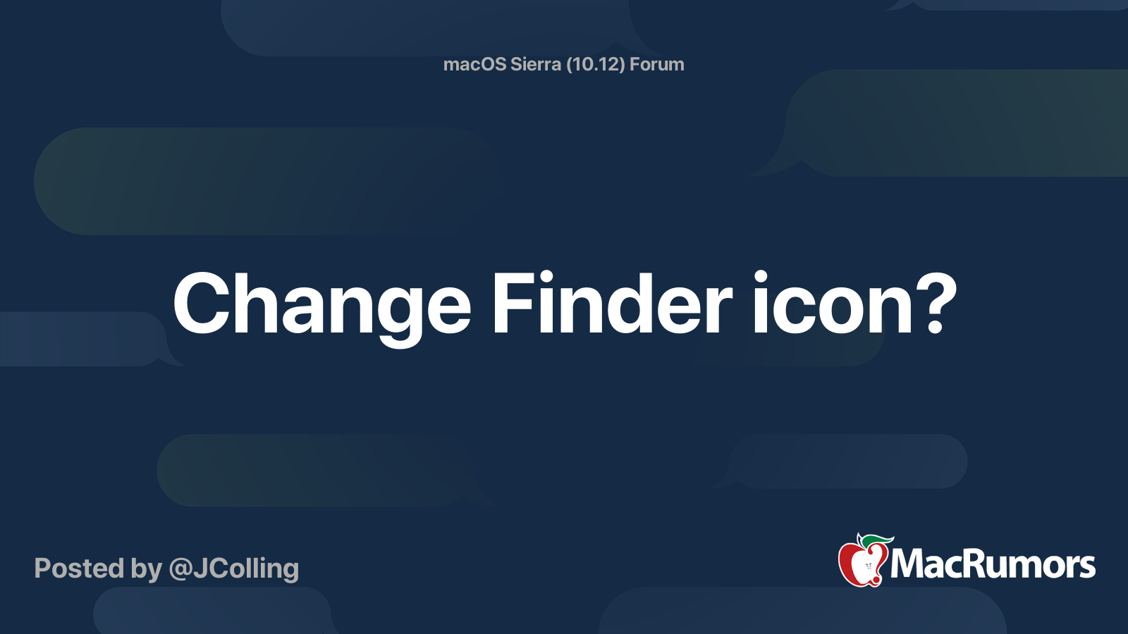Change Finder icon? | MacRumors Forums