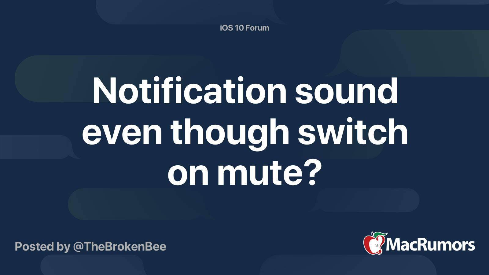 Notification sound even though switch on mute? | MacRumors Forums