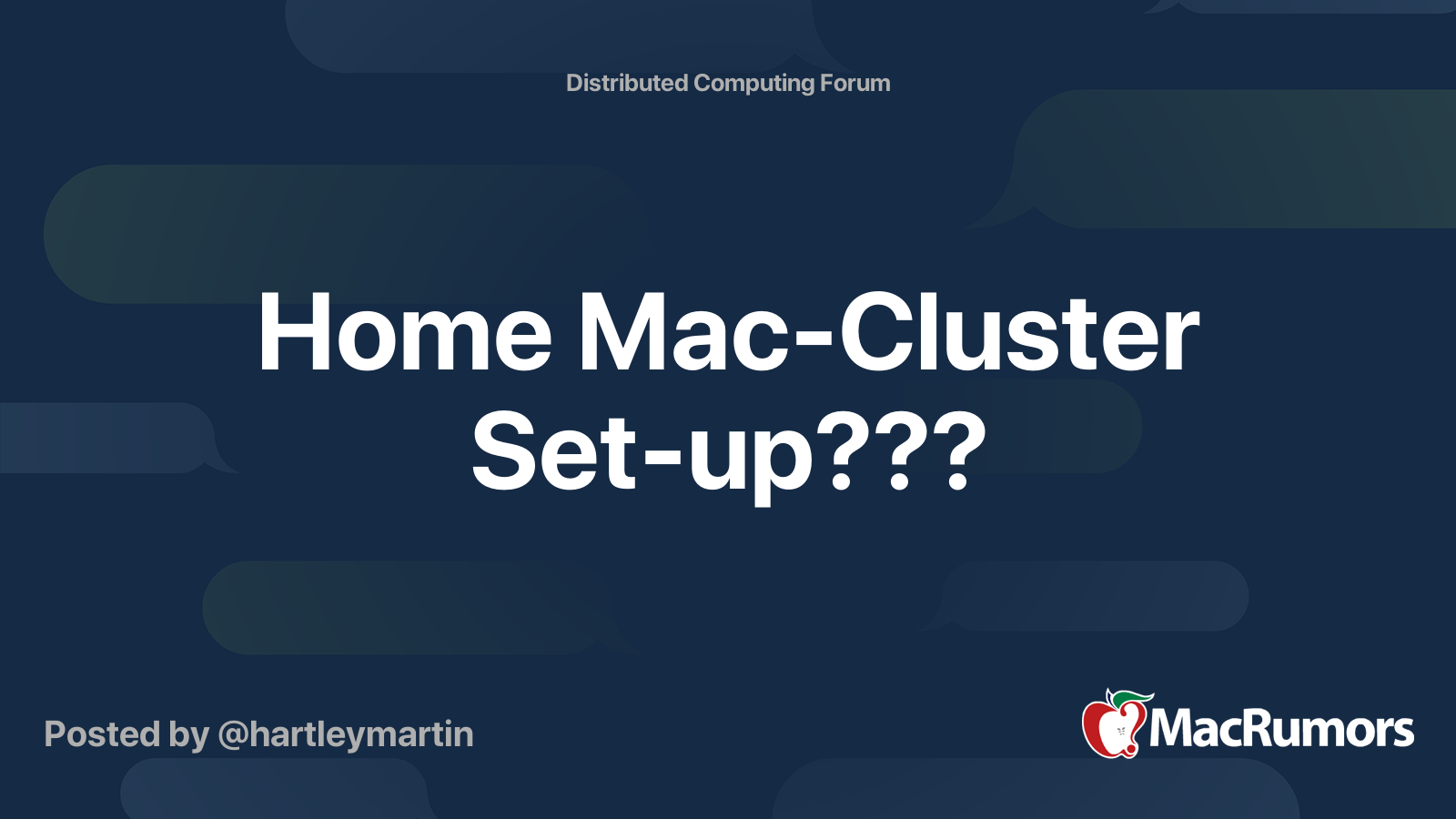 Home Mac-Cluster Set-up??? | MacRumors Forums