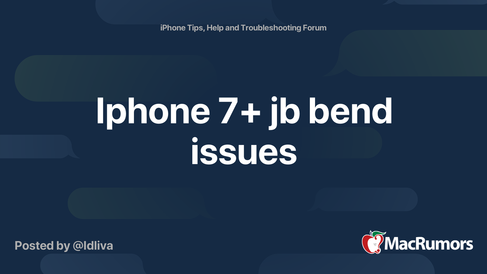 Iphone 7+ jb bend issues | MacRumors Forums