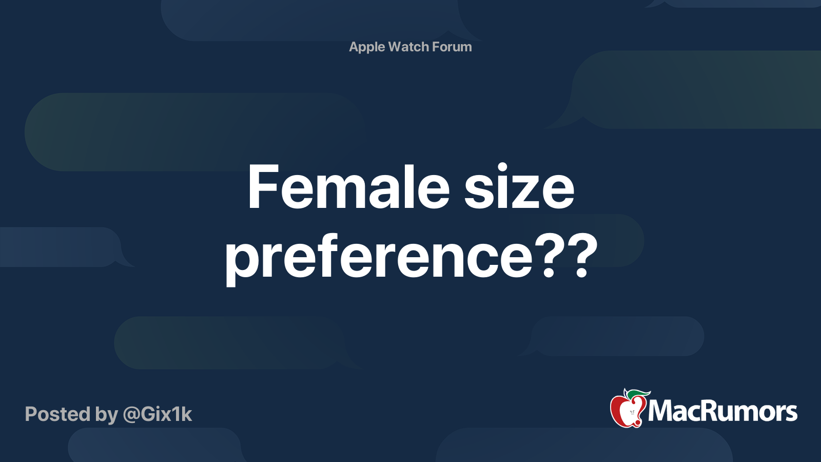 Female size preference?? | MacRumors Forums
