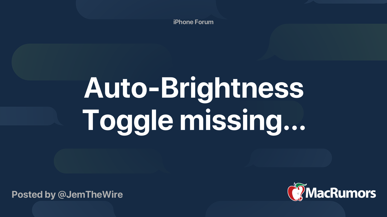 Auto-Brightness Toggle missing... | MacRumors Forums