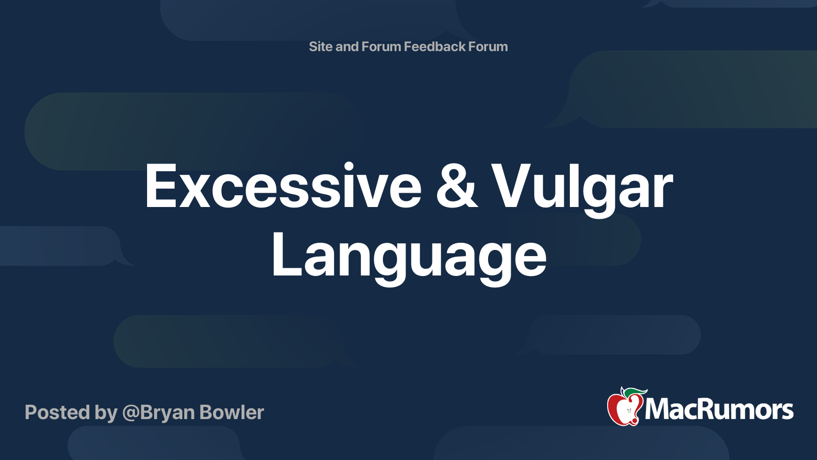 Excessive & Vulgar Language | MacRumors Forums