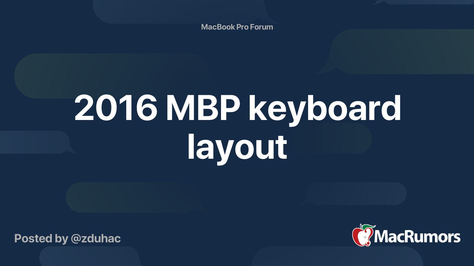 2016 MBP keyboard layout | MacRumors Forums