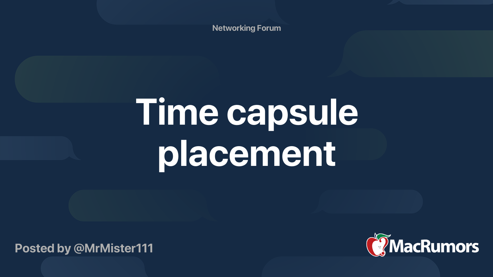 Time capsule placement | MacRumors Forums
