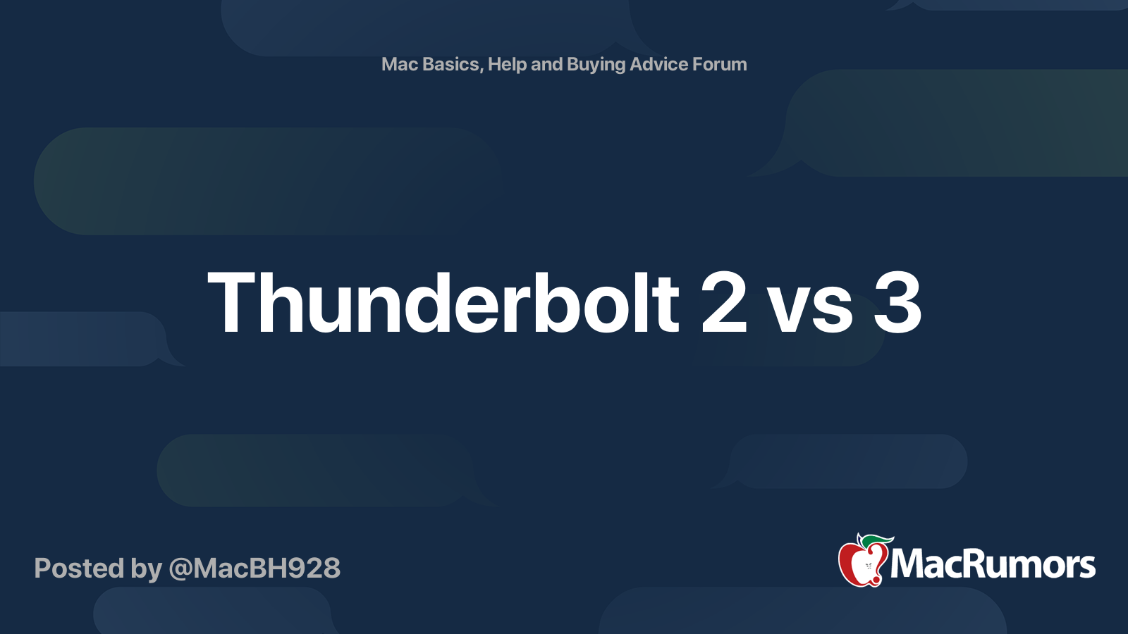 Thunderbolt 2 vs 3 | MacRumors Forums