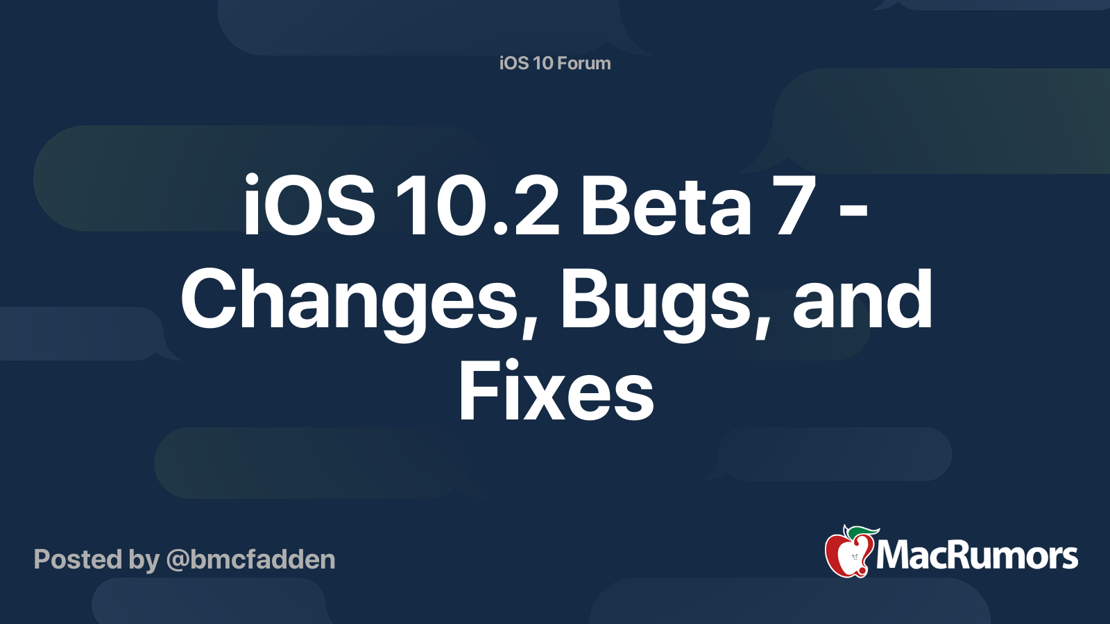 iOS 10.2 Beta 7 - Changes, Bugs, and Fixes | MacRumors Forums