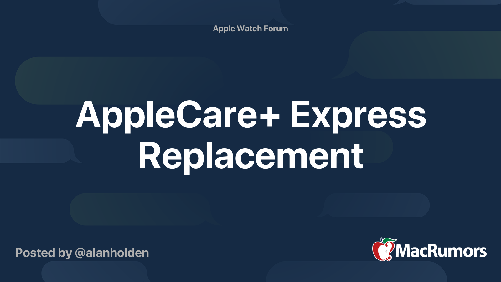 AppleCare+ Express Replacement | MacRumors Forums