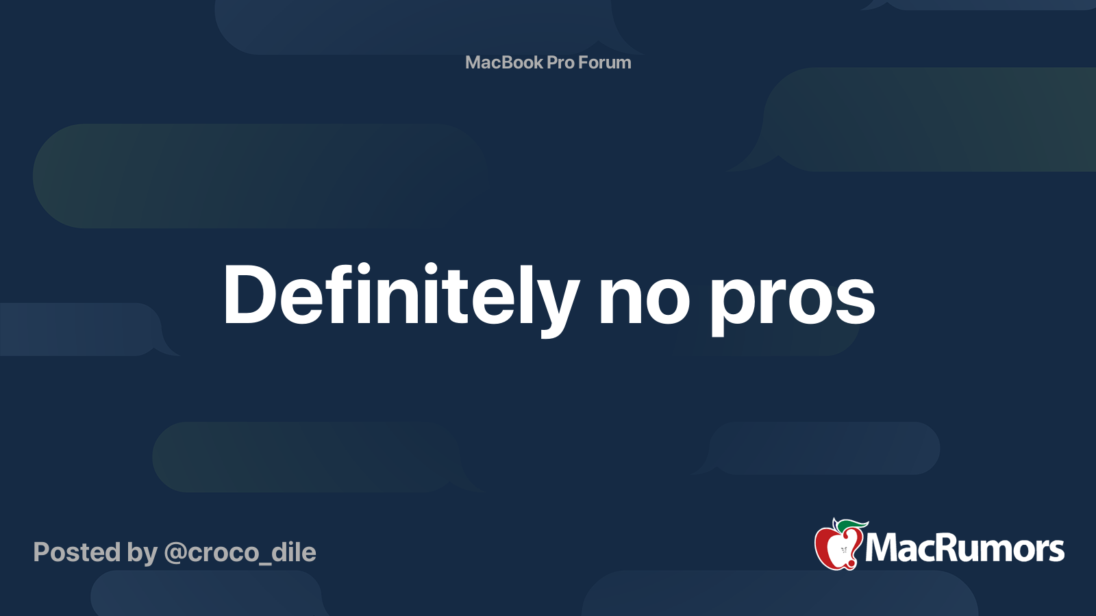 Definitely no pros | MacRumors Forums