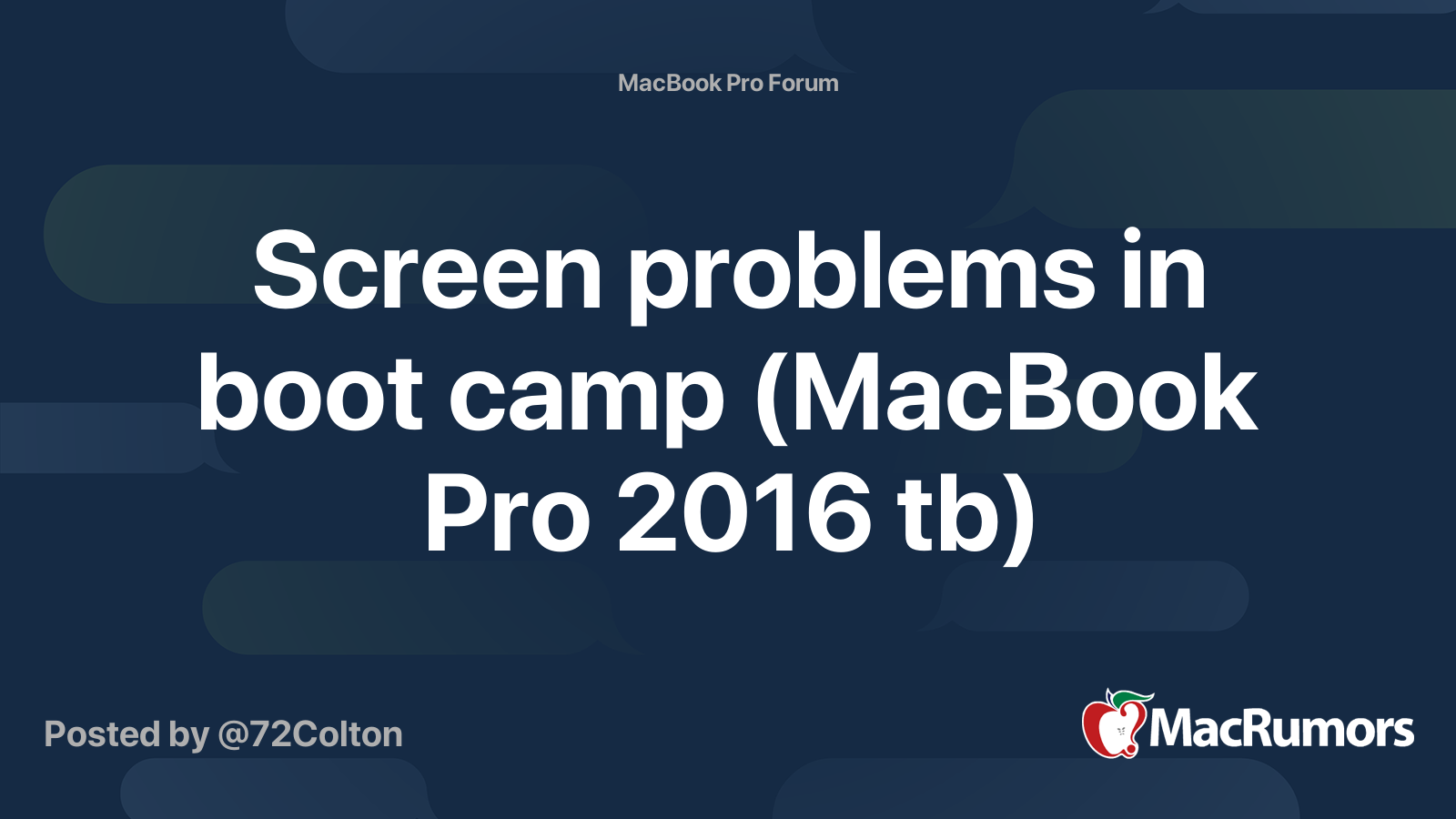 Screen problems in boot camp (MacBook Pro 2016 tb) | MacRumors Forums