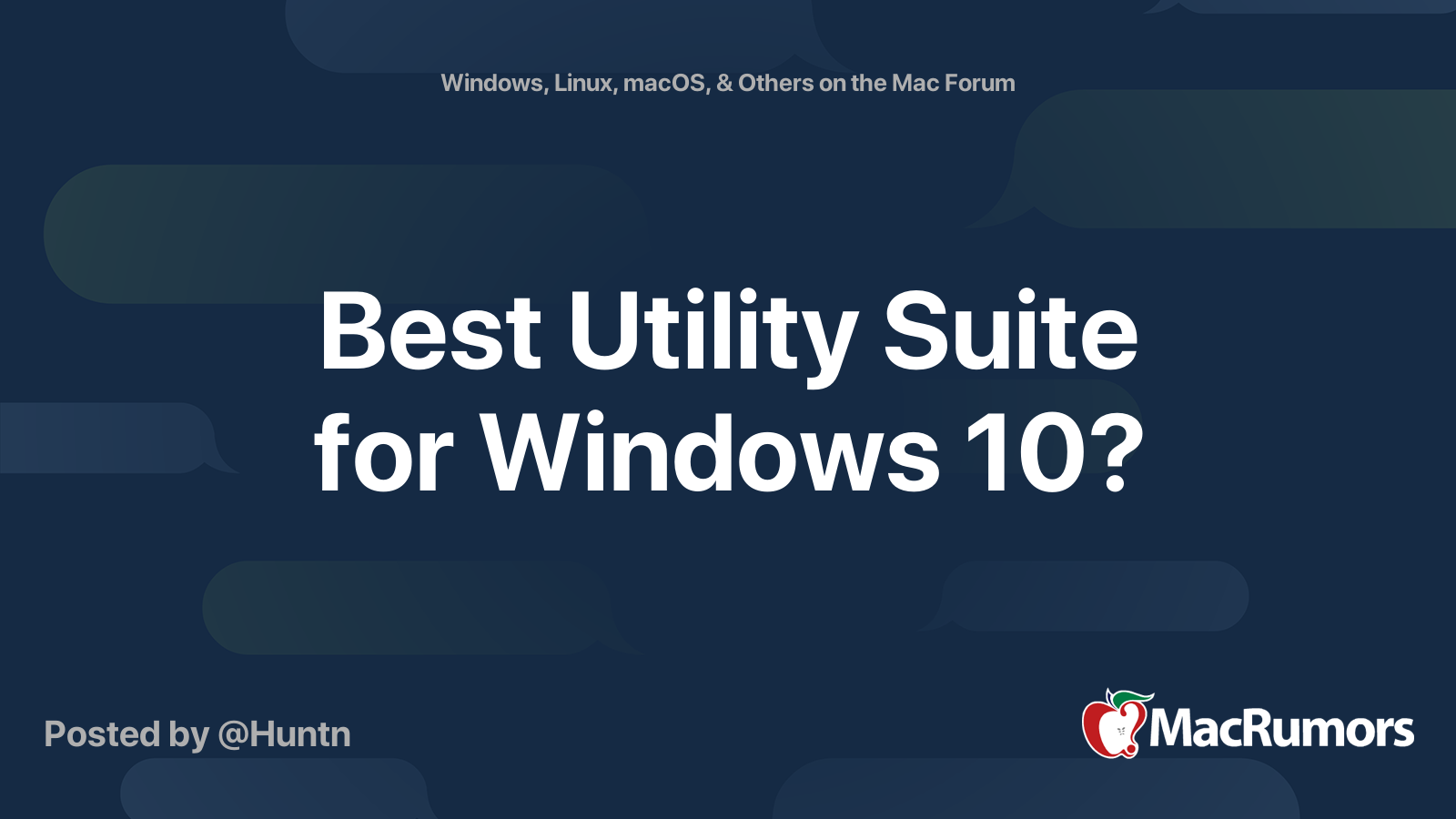 Best Utility Suite for Windows 10? | MacRumors Forums