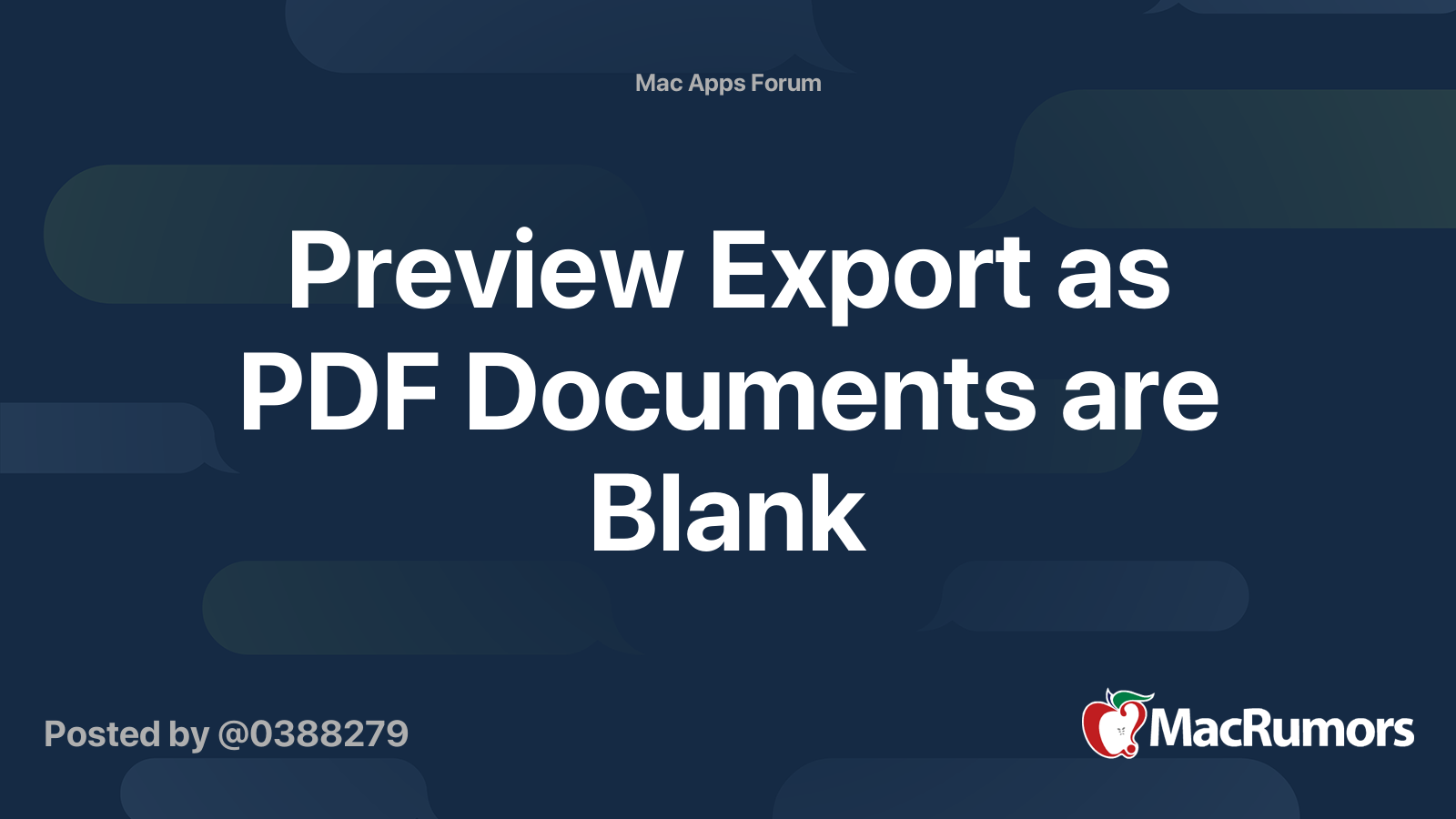 Preview Export as PDF Documents are Blank | MacRumors Forums