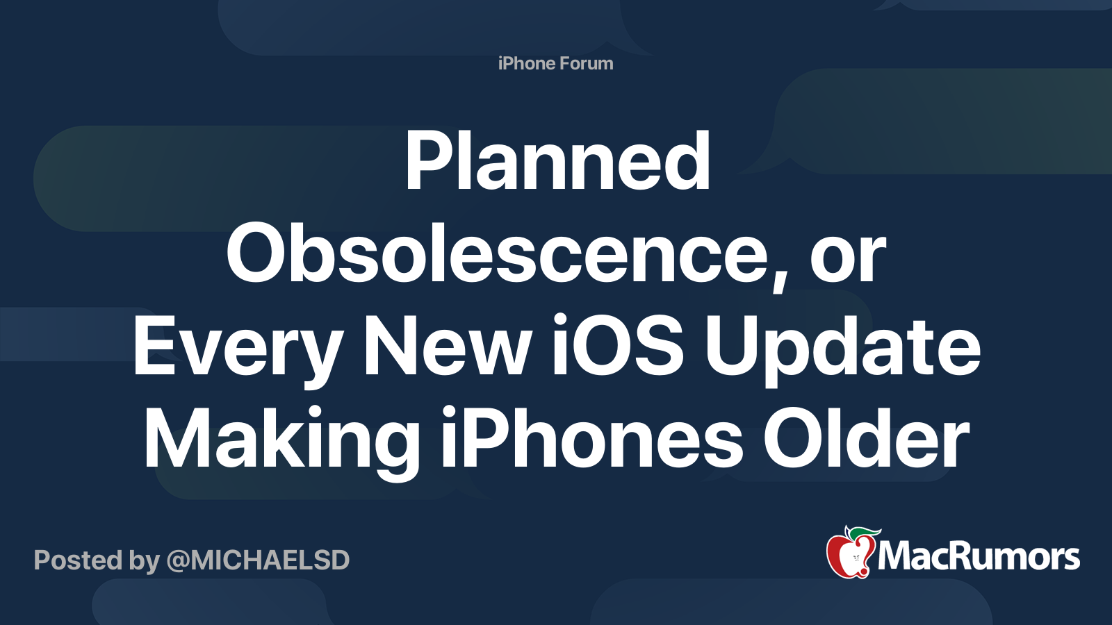 Planned Obsolescence, or Every New iOS Update Making iPhones Older than ...