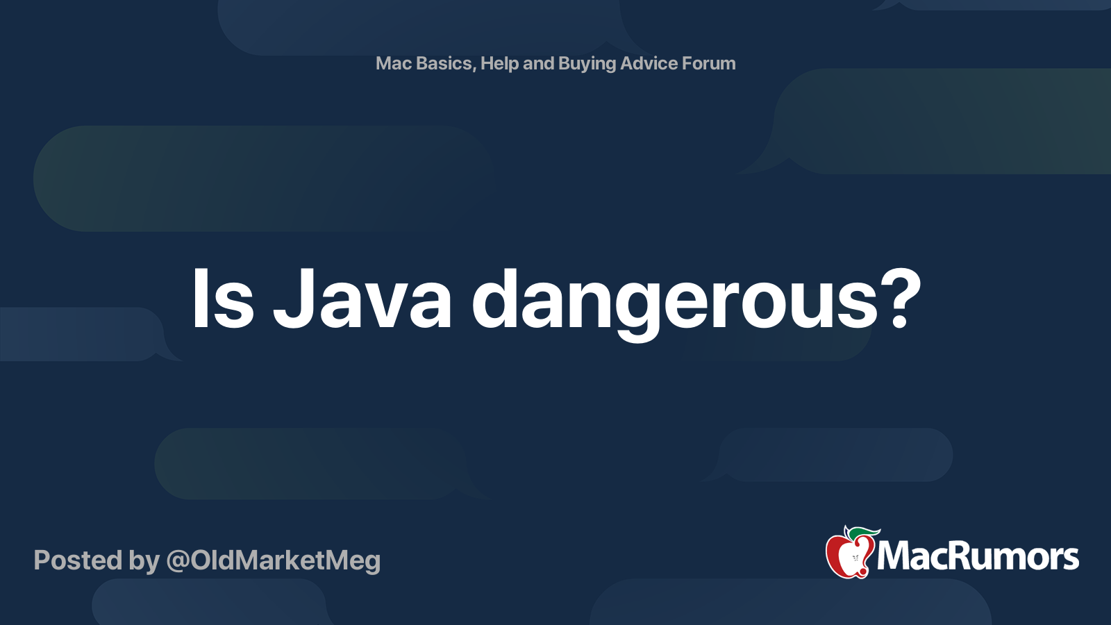 Is Java dangerous? | MacRumors Forums