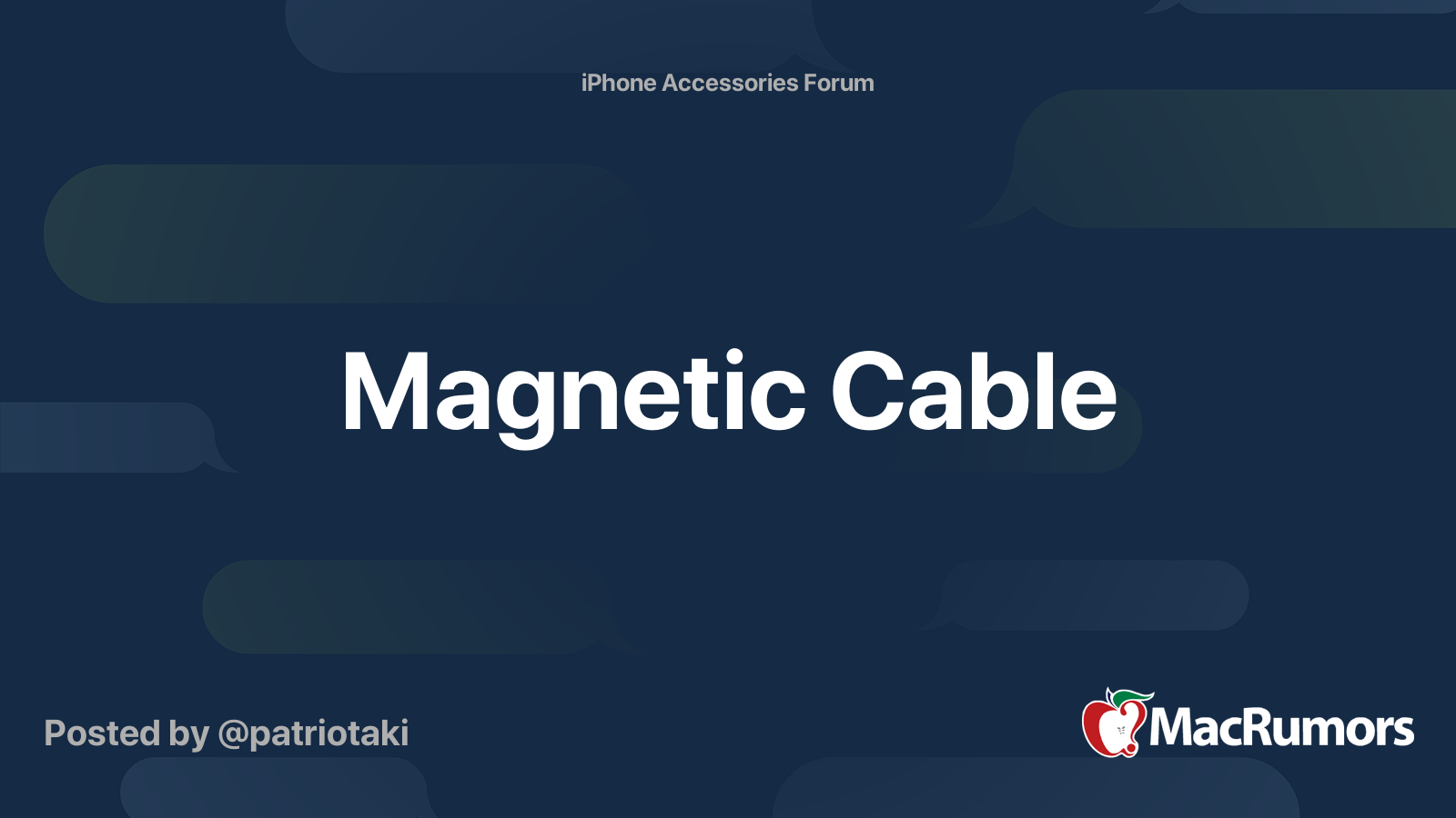 Magnetic Cable | MacRumors Forums