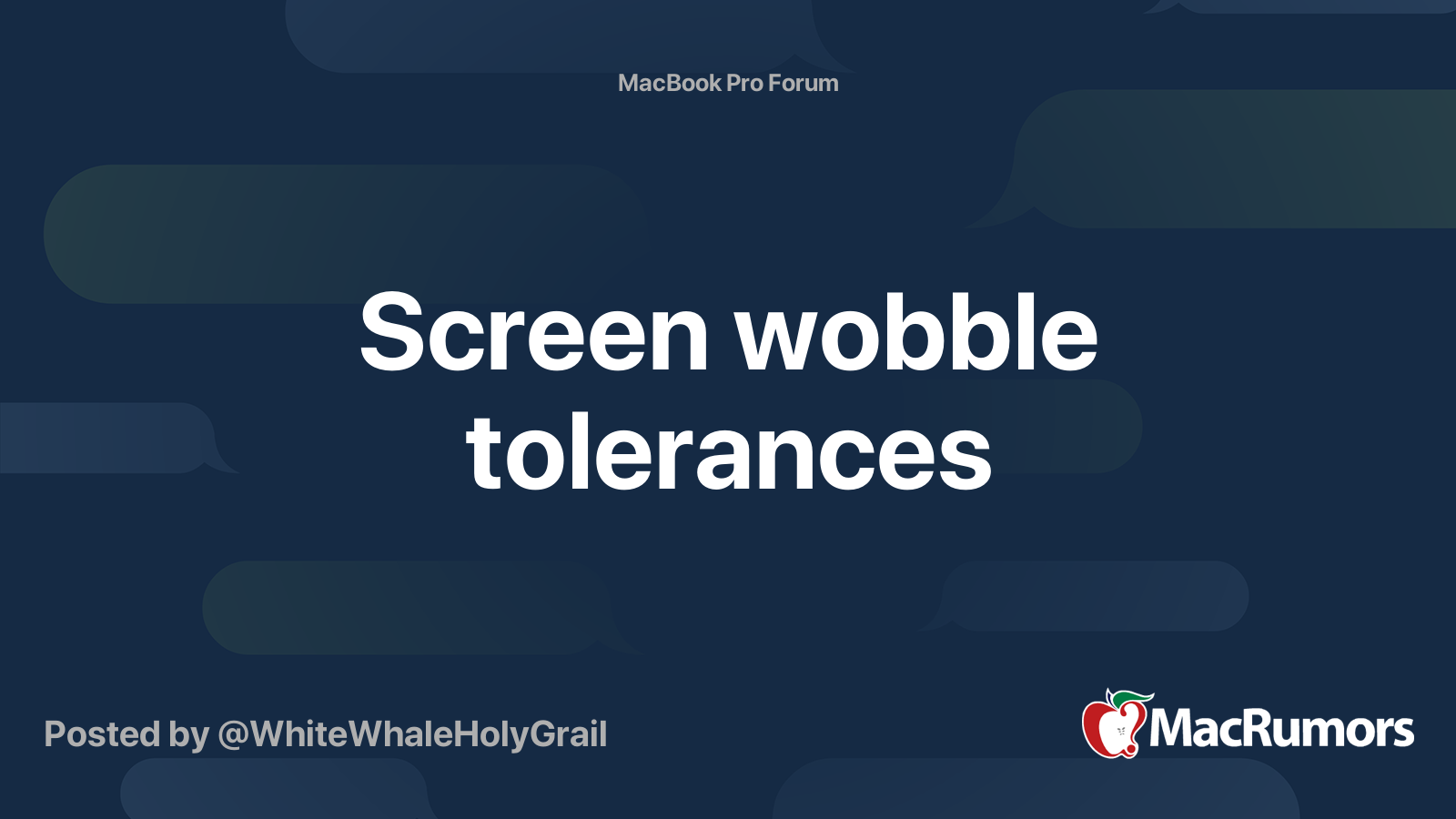 Screen wobble tolerances | MacRumors Forums