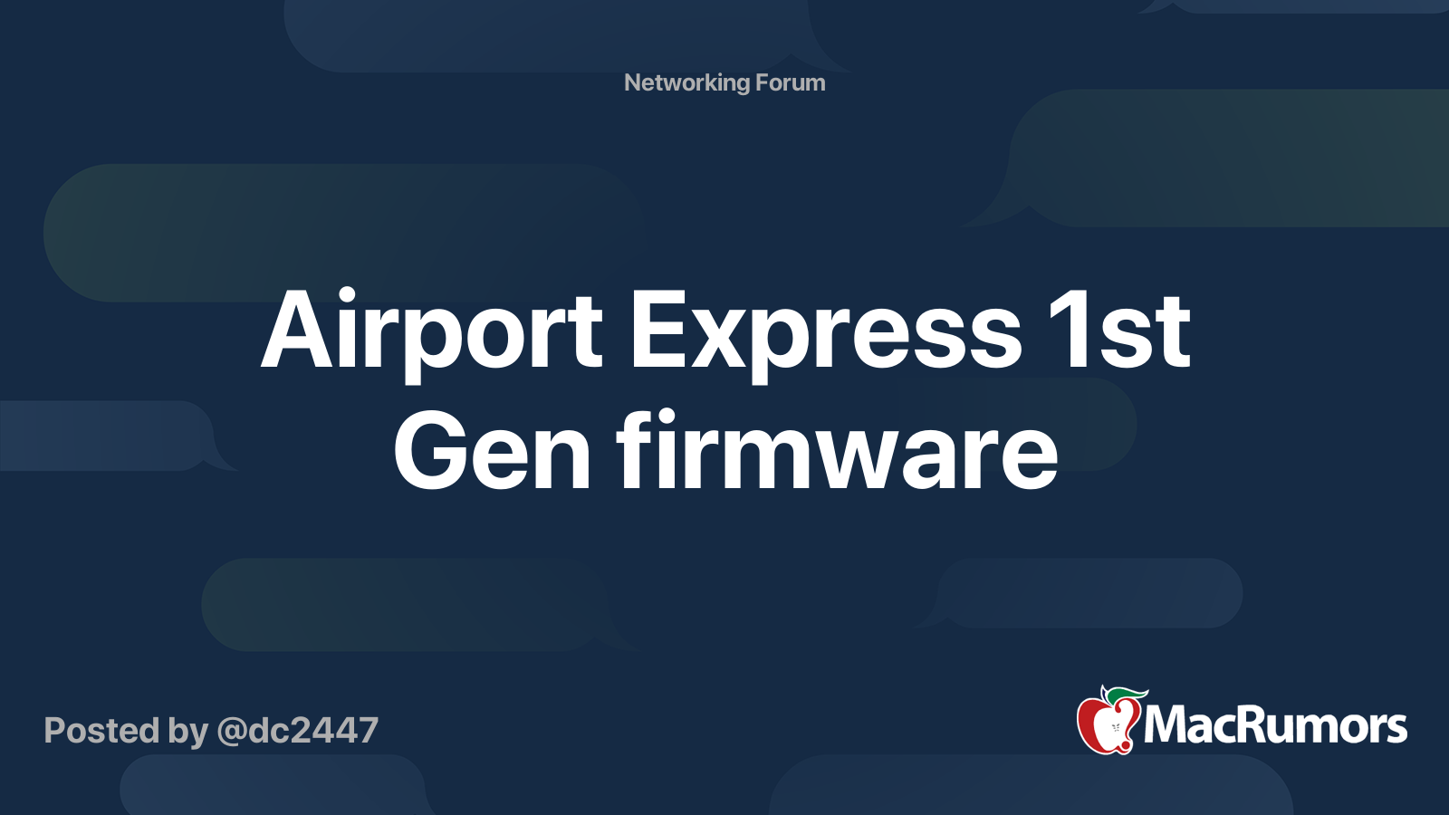 Airport Express 1st Gen firmware | MacRumors Forums