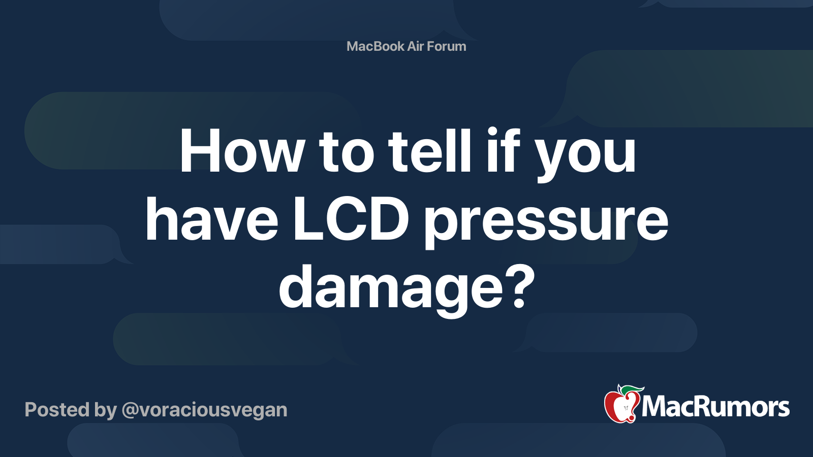 How to tell if you have LCD pressure damage? | MacRumors Forums