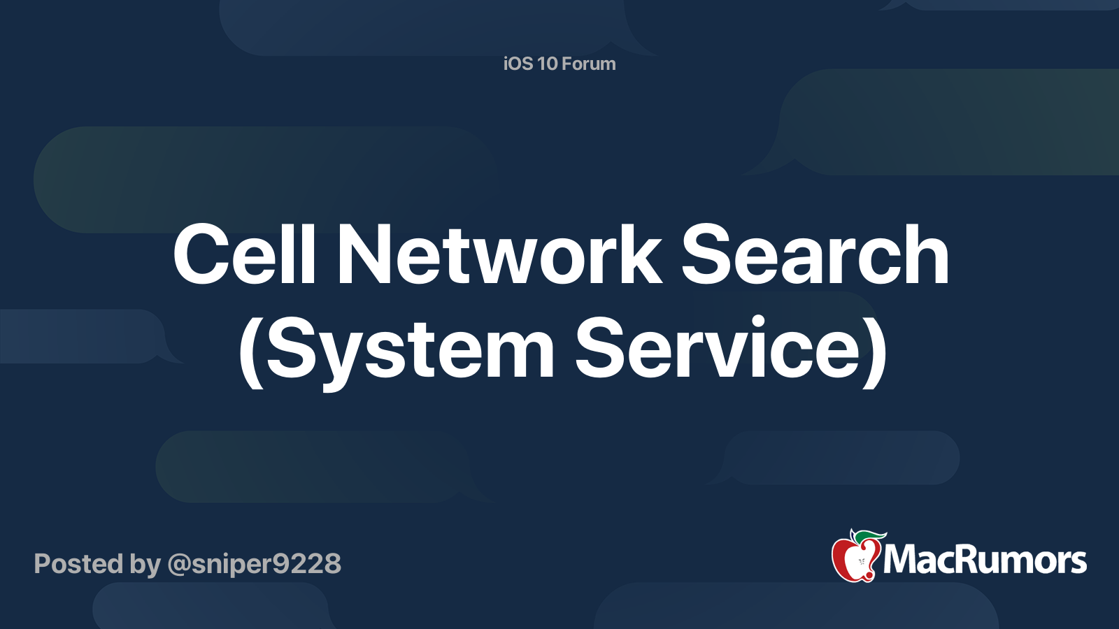 Cell Network Search (System Service) | MacRumors Forums