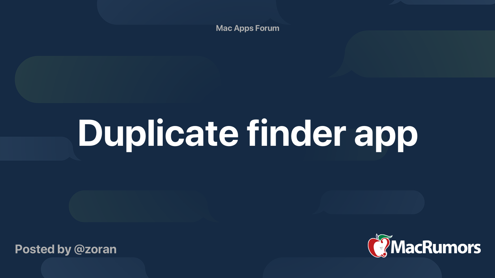 Duplicate finder app | MacRumors Forums