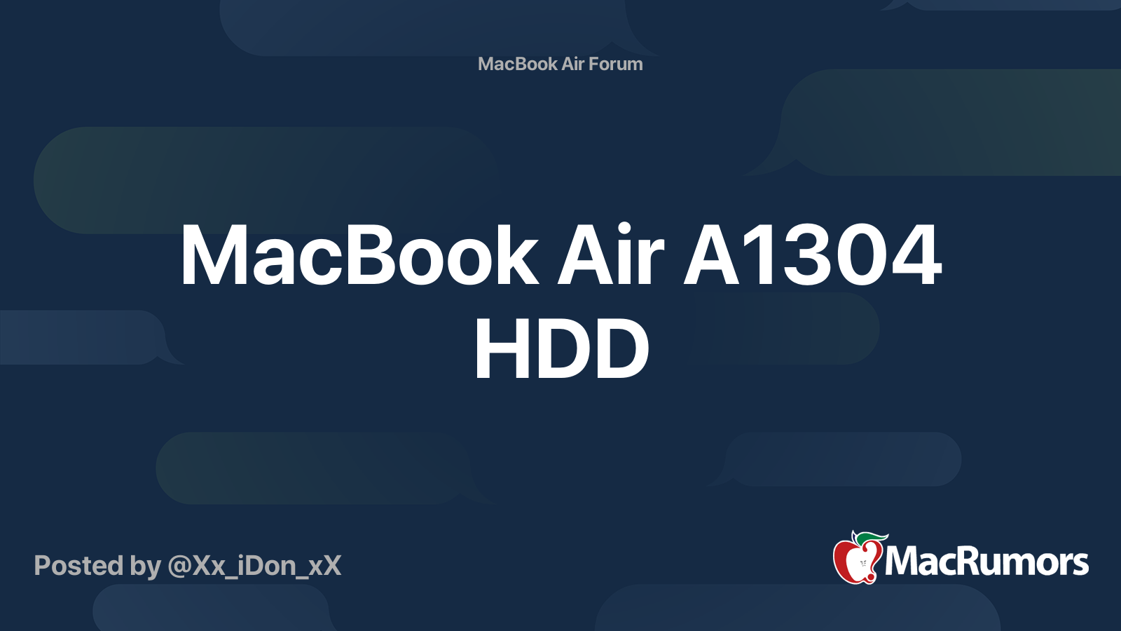 MacBook Air A1304 HDD | MacRumors Forums