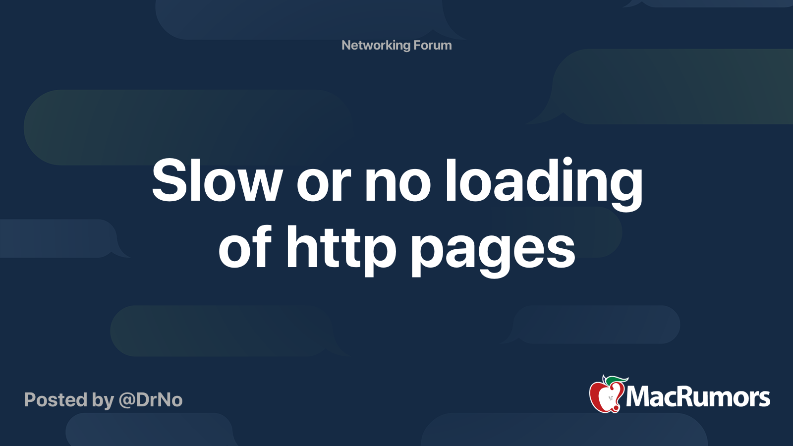 Slow or no loading of http pages | MacRumors Forums