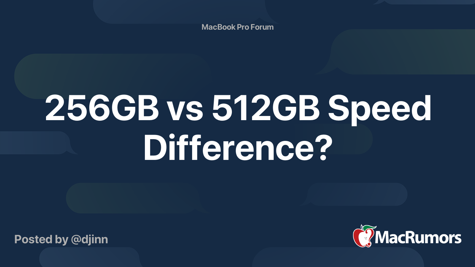 256GB vs 512GB Speed Difference? | MacRumors Forums
