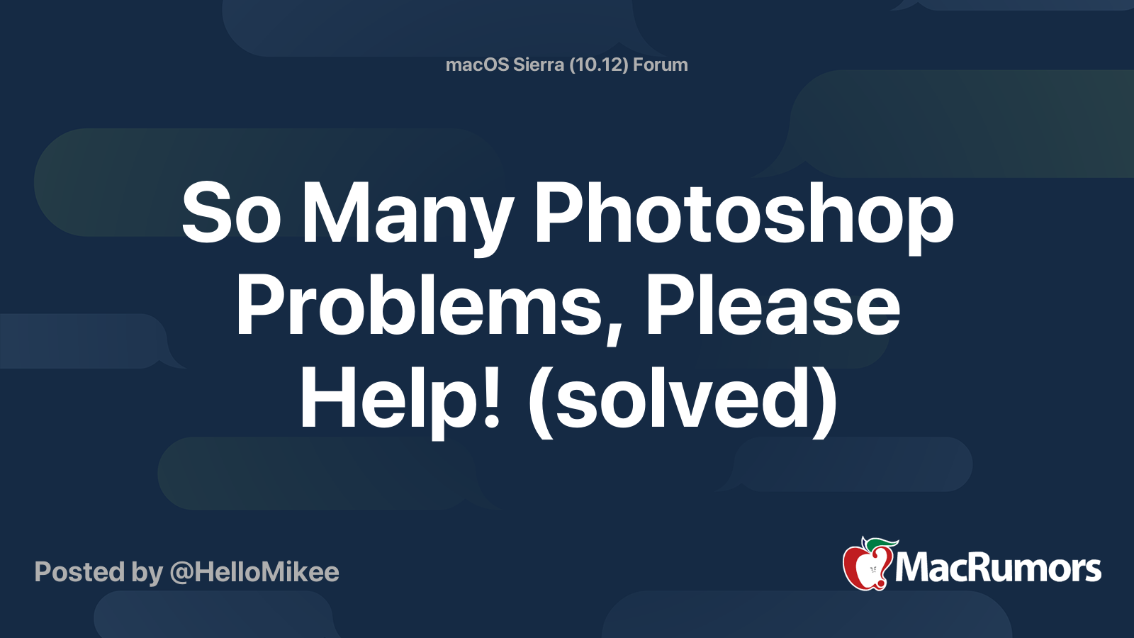 So Many Photoshop Problems, Please Help! (solved) | MacRumors Forums