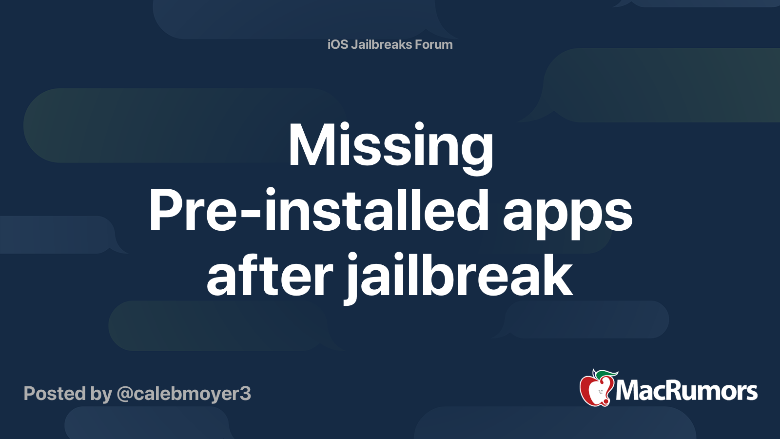 Missing Pre-installed apps after jailbreak | MacRumors Forums
