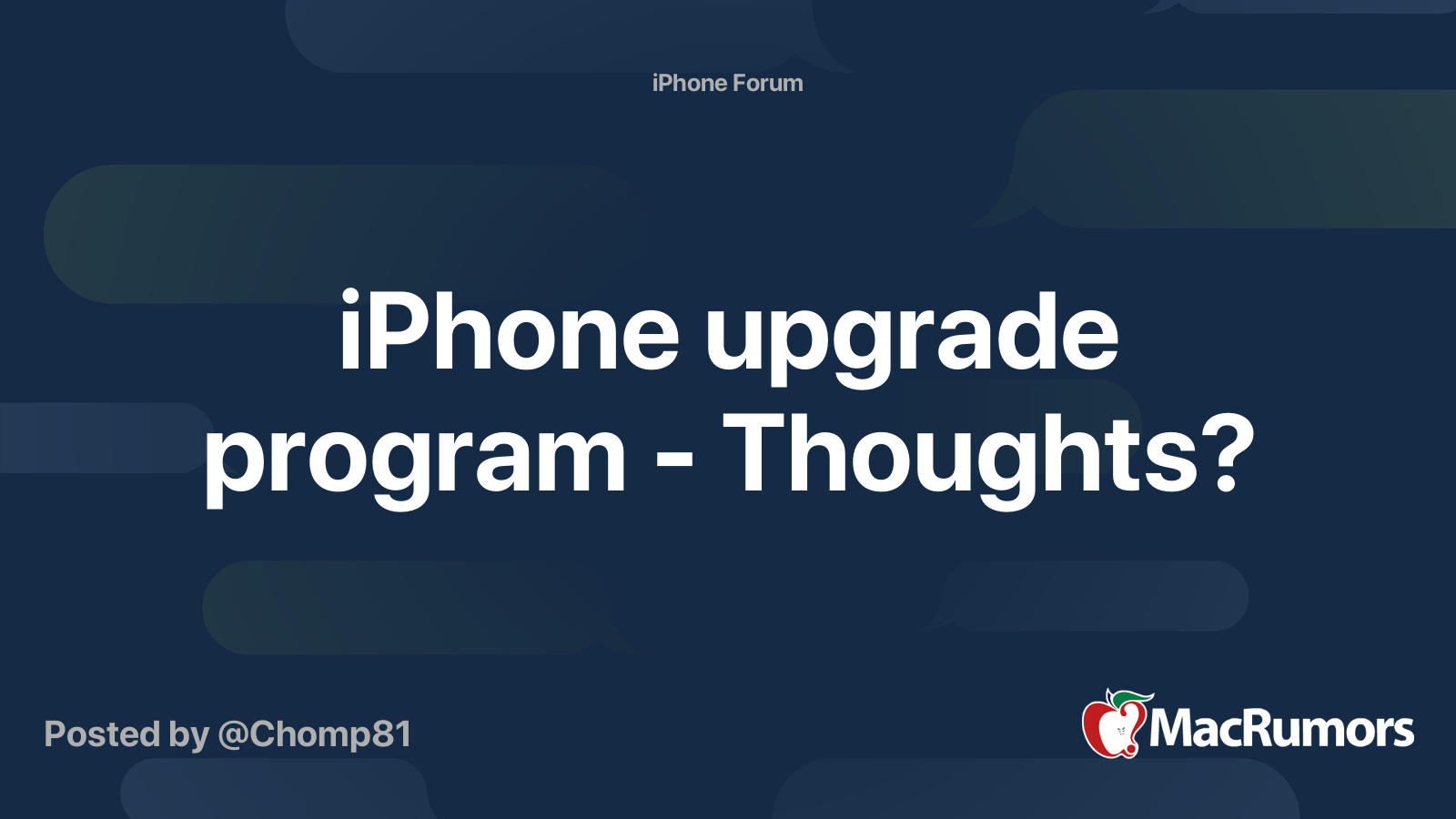 iPhone upgrade program - Thoughts? | MacRumors Forums