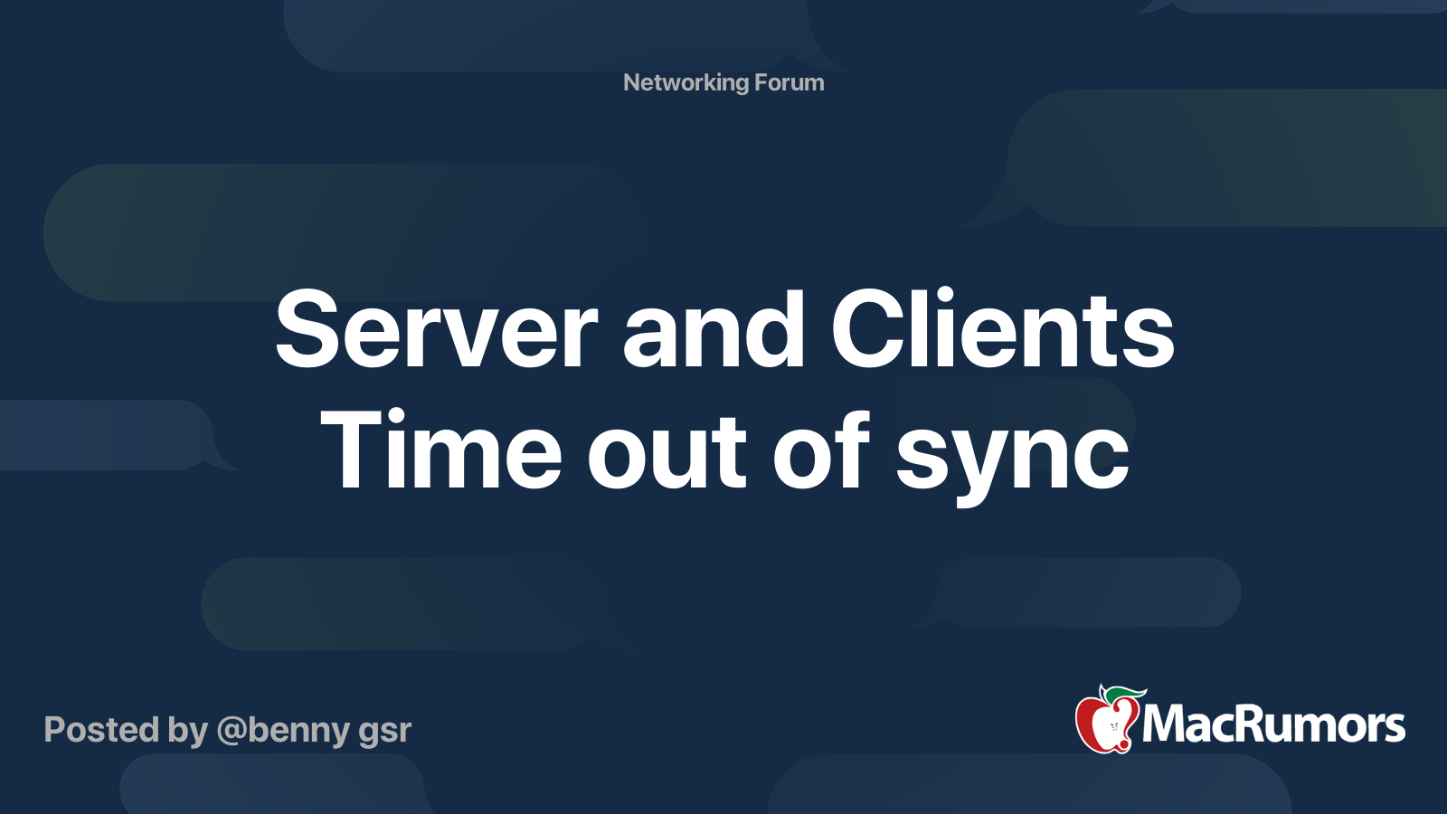 Server and Clients Time out of sync | MacRumors Forums