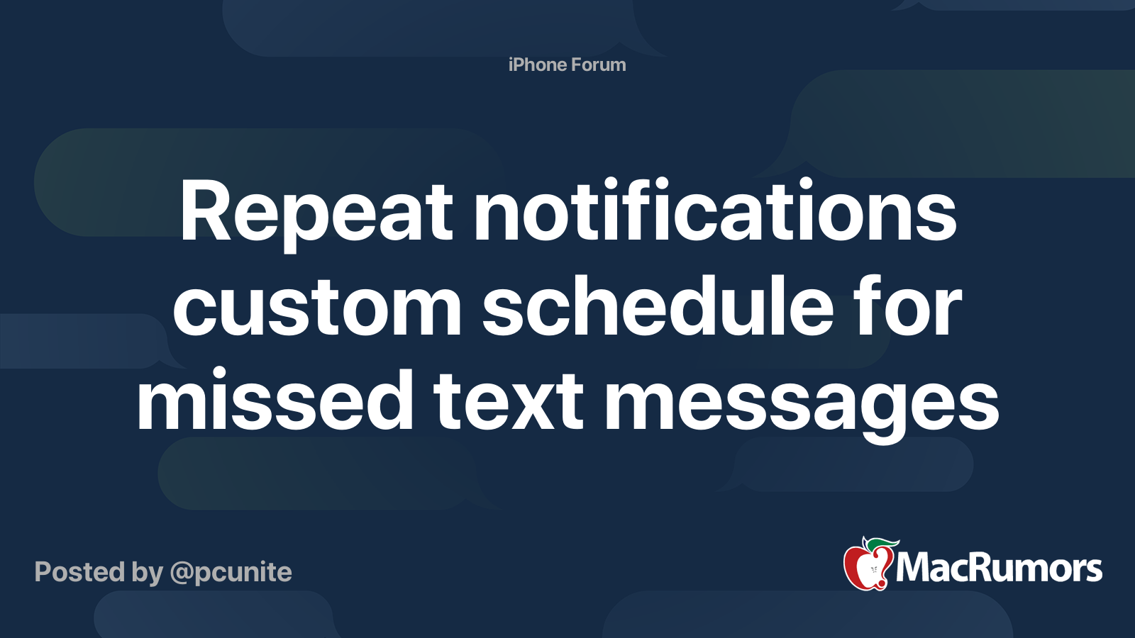 Repeat notifications custom schedule for missed text messages ...