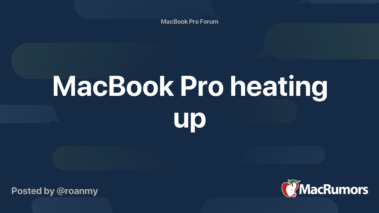 MacBook Pro heating up | MacRumors Forums