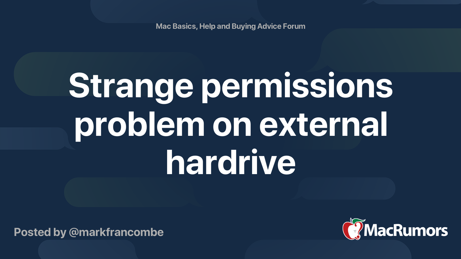 Strange permissions problem on external hardrive | MacRumors Forums