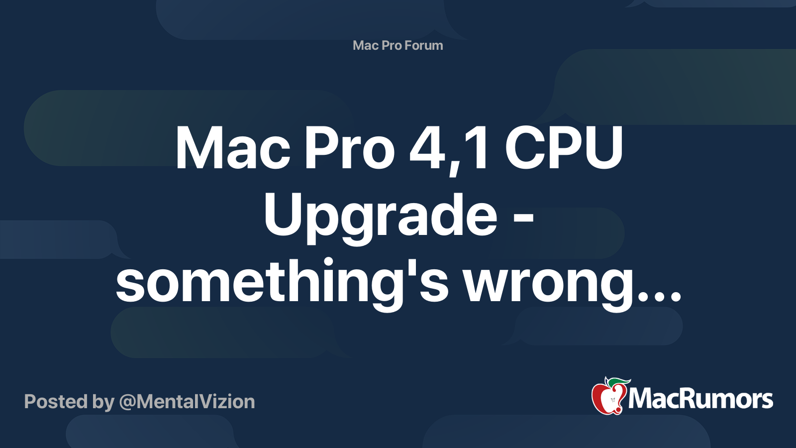 Mac Pro 4,1 CPU Upgrade - something's wrong... | MacRumors Forums