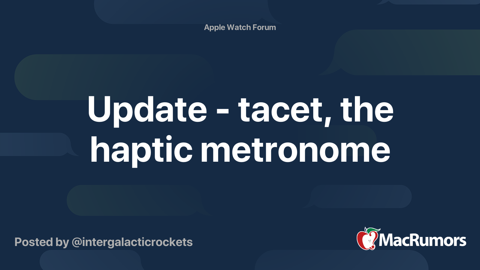 Update - tacet, the haptic metronome | MacRumors Forums