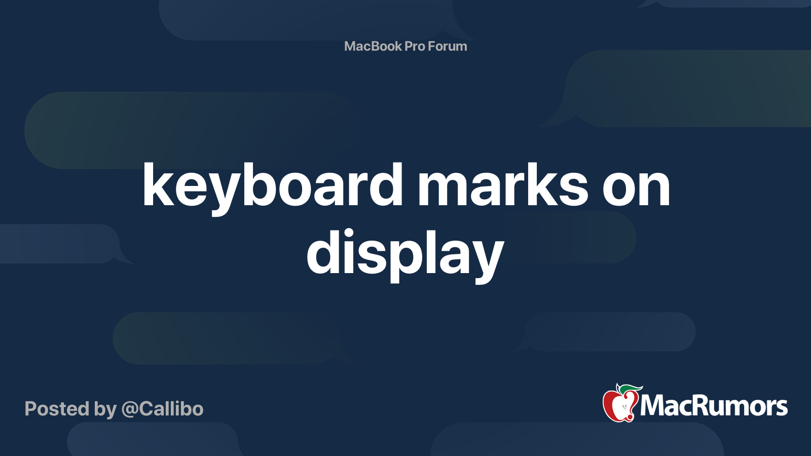 keyboard marks on display | MacRumors Forums