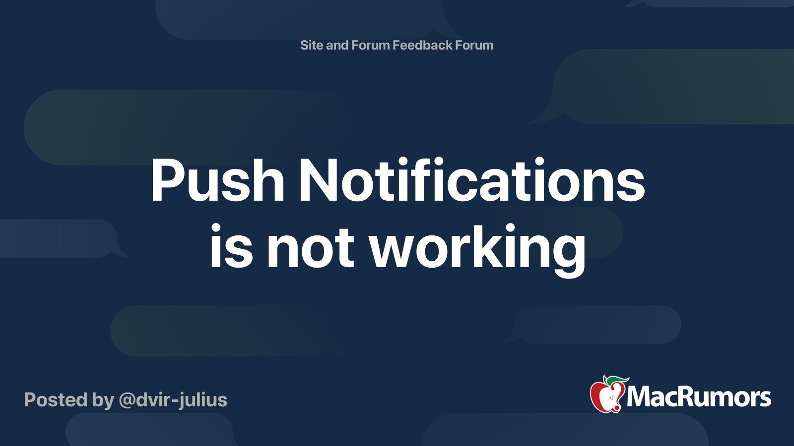Push Notifications is not working | MacRumors Forums