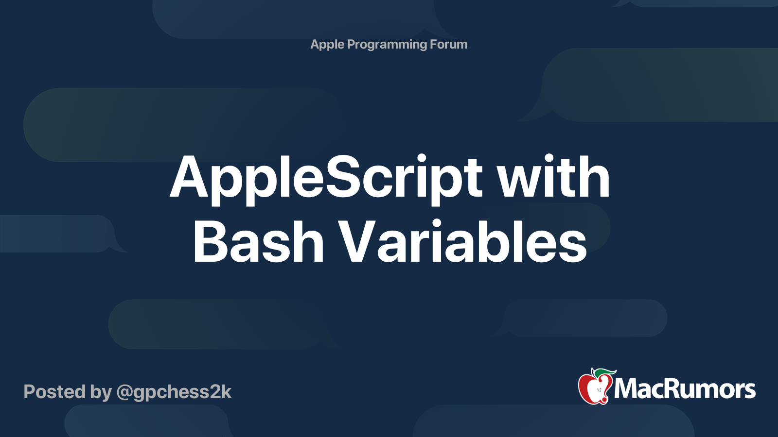 Applescript With Bash Variables Macrumors Forums 